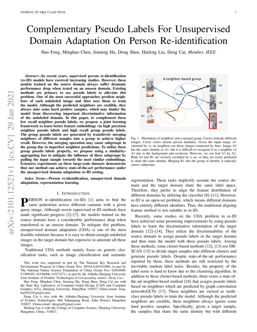 Complementary Pseudo Labels For Unsupervised Domain Adaptation On ... Complementary Pseudo Labels For Unsupervised Domain Adaptation On ...