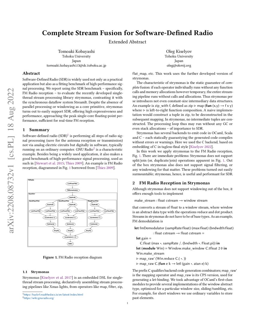 Complete Stream Fusion for Software-Defined Radio | DeepAI