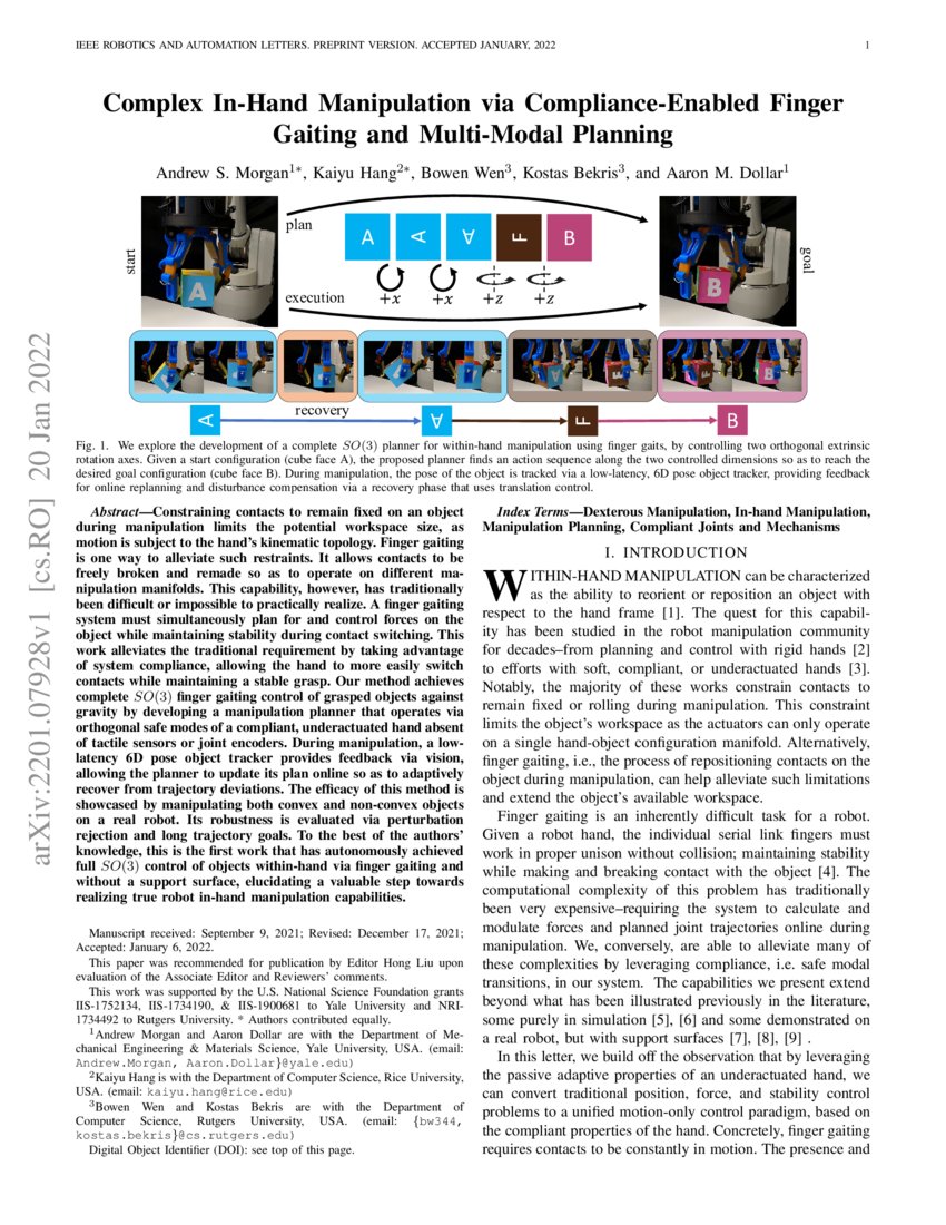Complex In-Hand Manipulation via Compliance-Enabled Finger Gaiting and ...