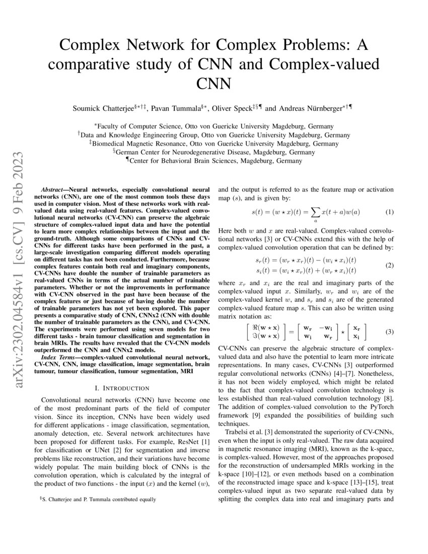 Complex Network for Complex Problems: A comparative study of CNN and Complex-valued CNN | DeepAI