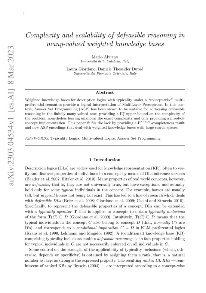 Complexity and scalability of defeasible reasoning in 1 many-valued ...