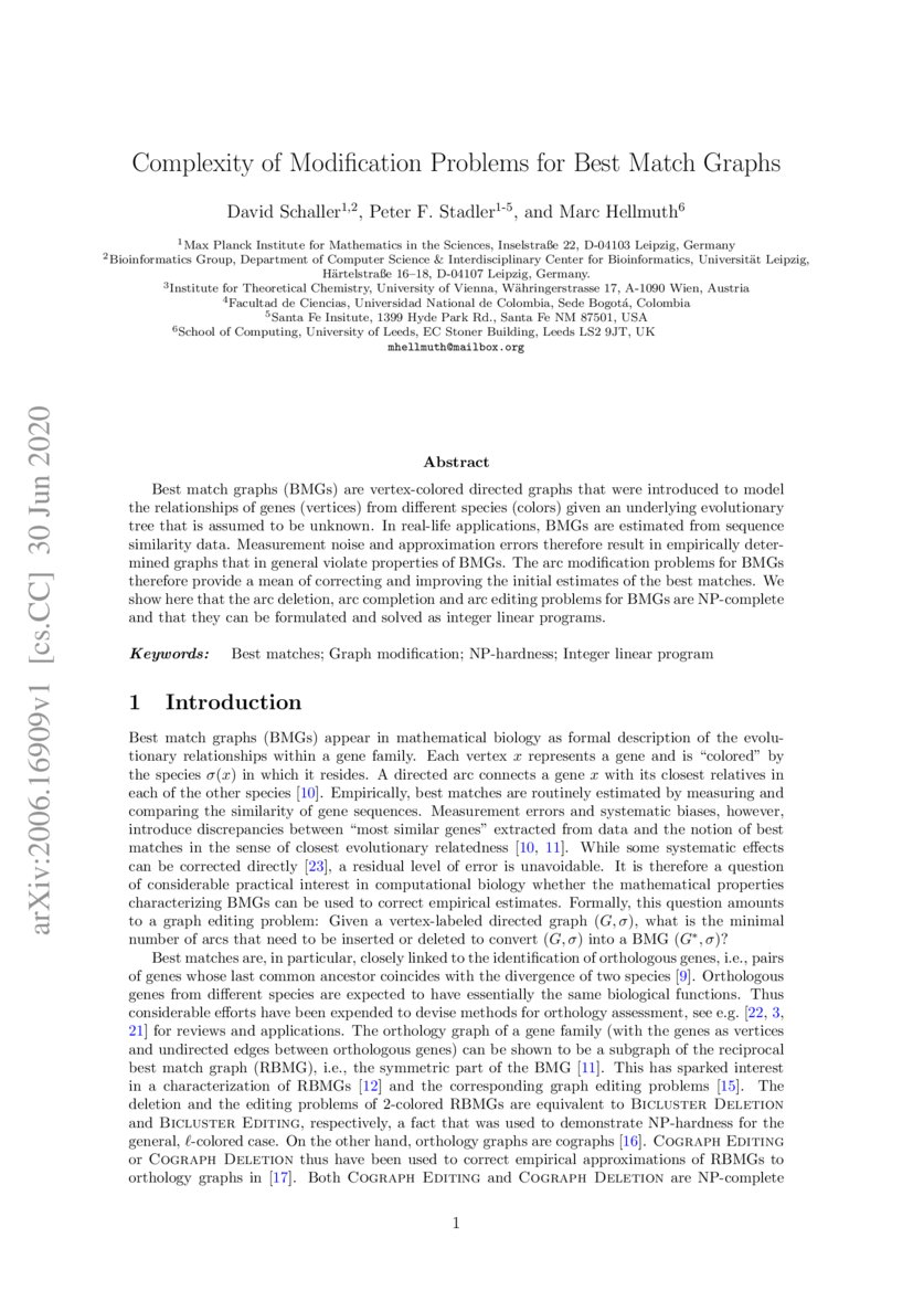Complexity Of Modification Problems For Best Match Graphs Deepai