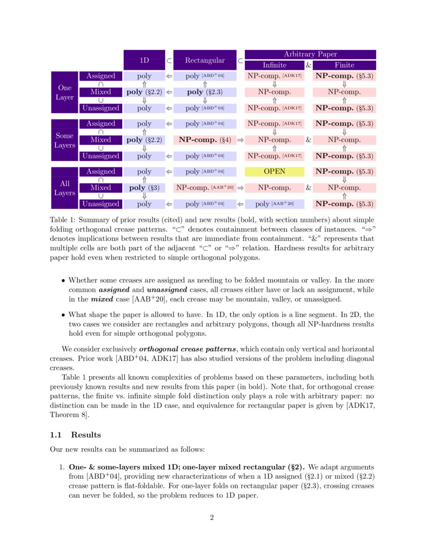 Complexity of Simple Folding of Mixed Orthogonal Crease Patterns | DeepAI