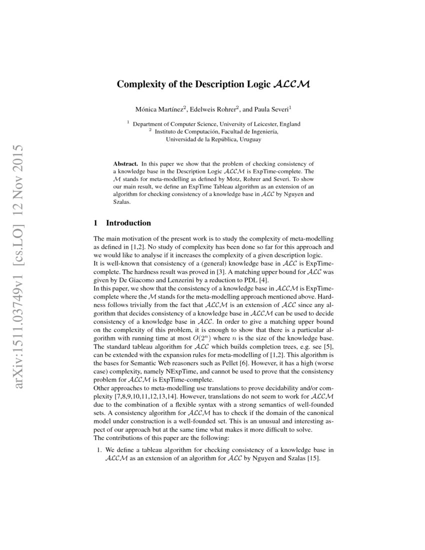 Complexity of the Description Logic ALCM | DeepAI