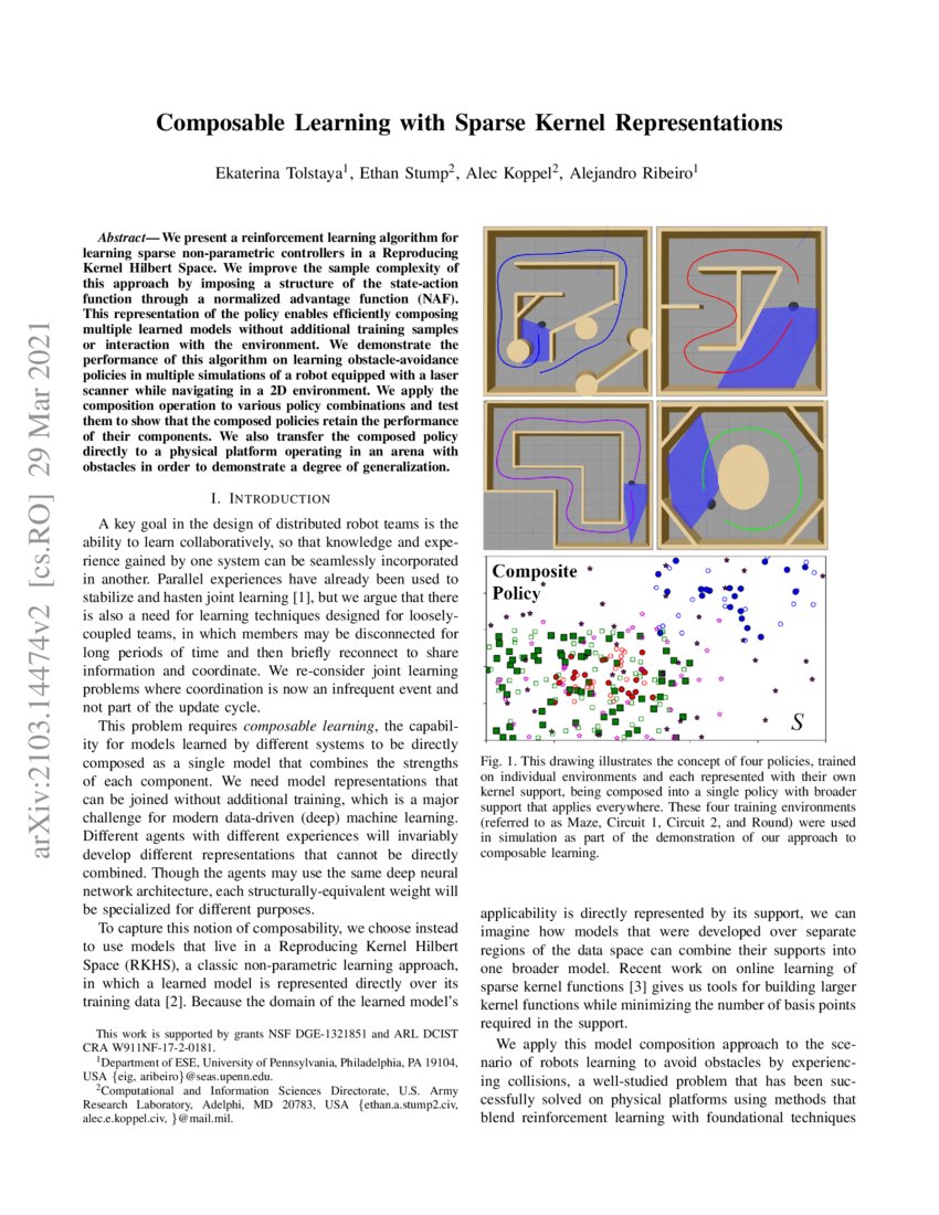 Composable Learning with Sparse Kernel Representations | DeepAI
