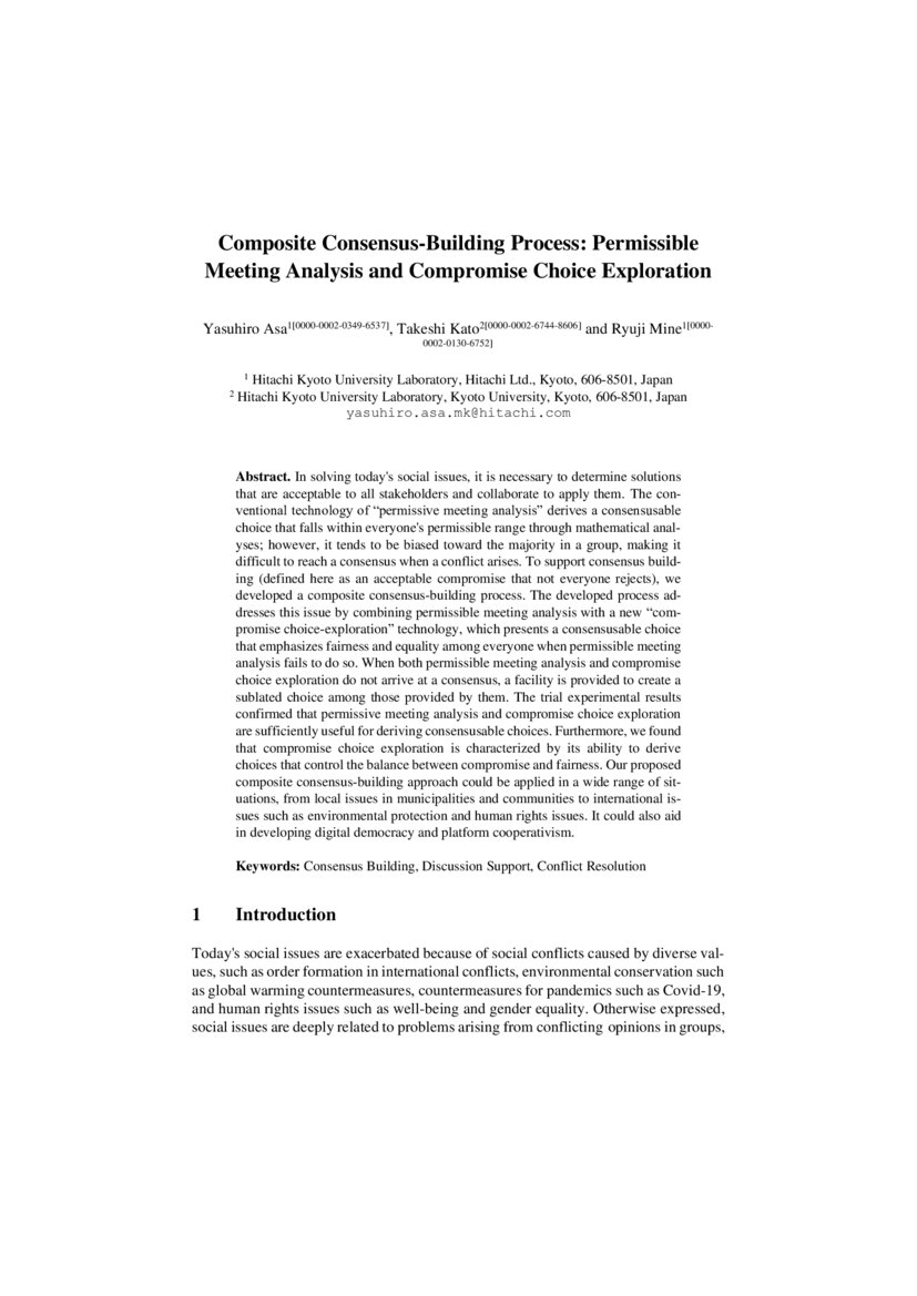 Composite Consensus-Building Process: Permissible Meeting Analysis and ...