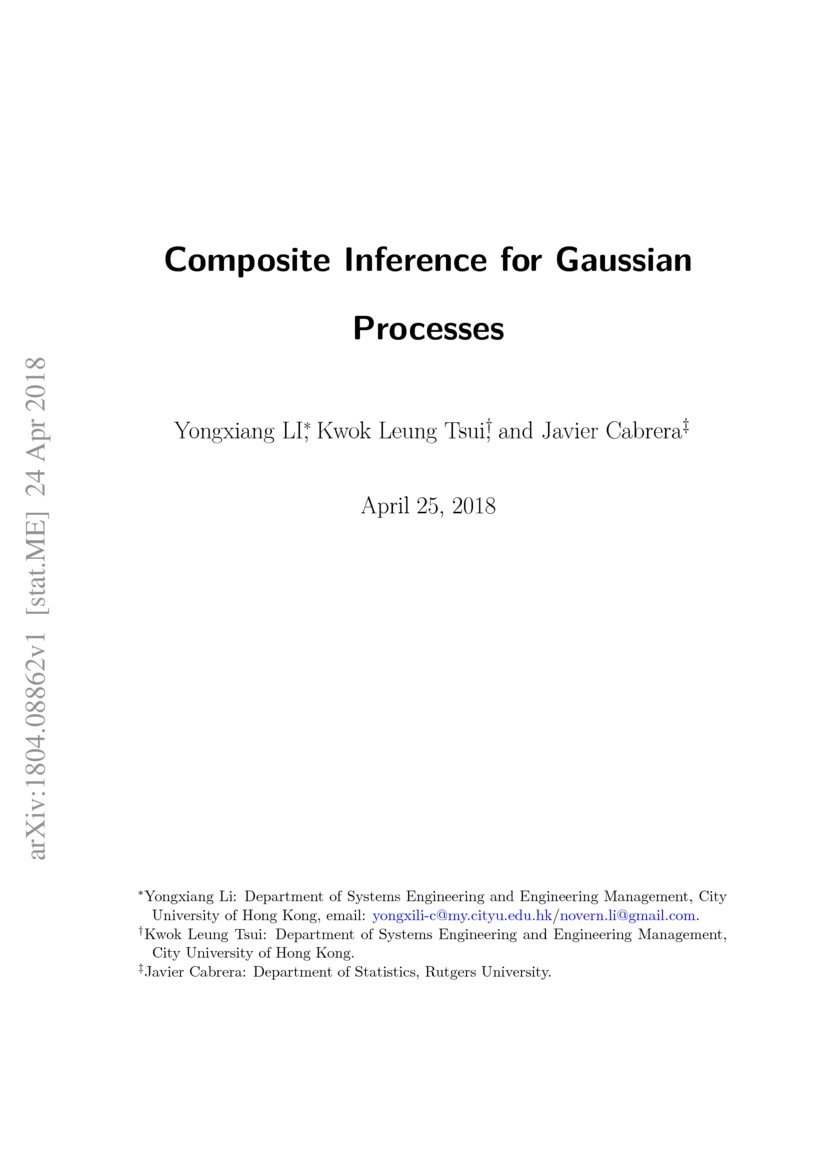 Composite Inference For Gaussian Processes Deepai