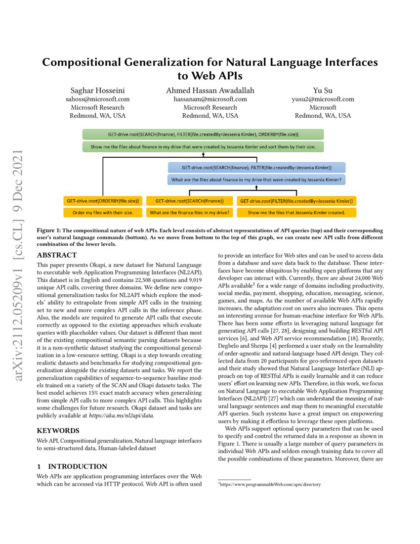 Compositional Generalization For Natural Language Interfaces To Web Apis Deepai