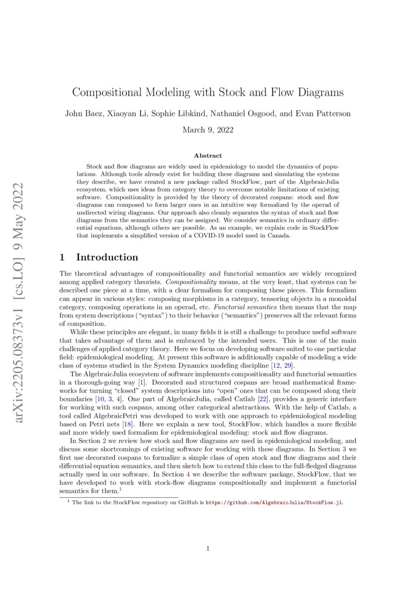 Compositional Modeling with Stock and Flow Diagrams | DeepAI Compositional Modeling with Stock and Flow Diagrams | DeepAI