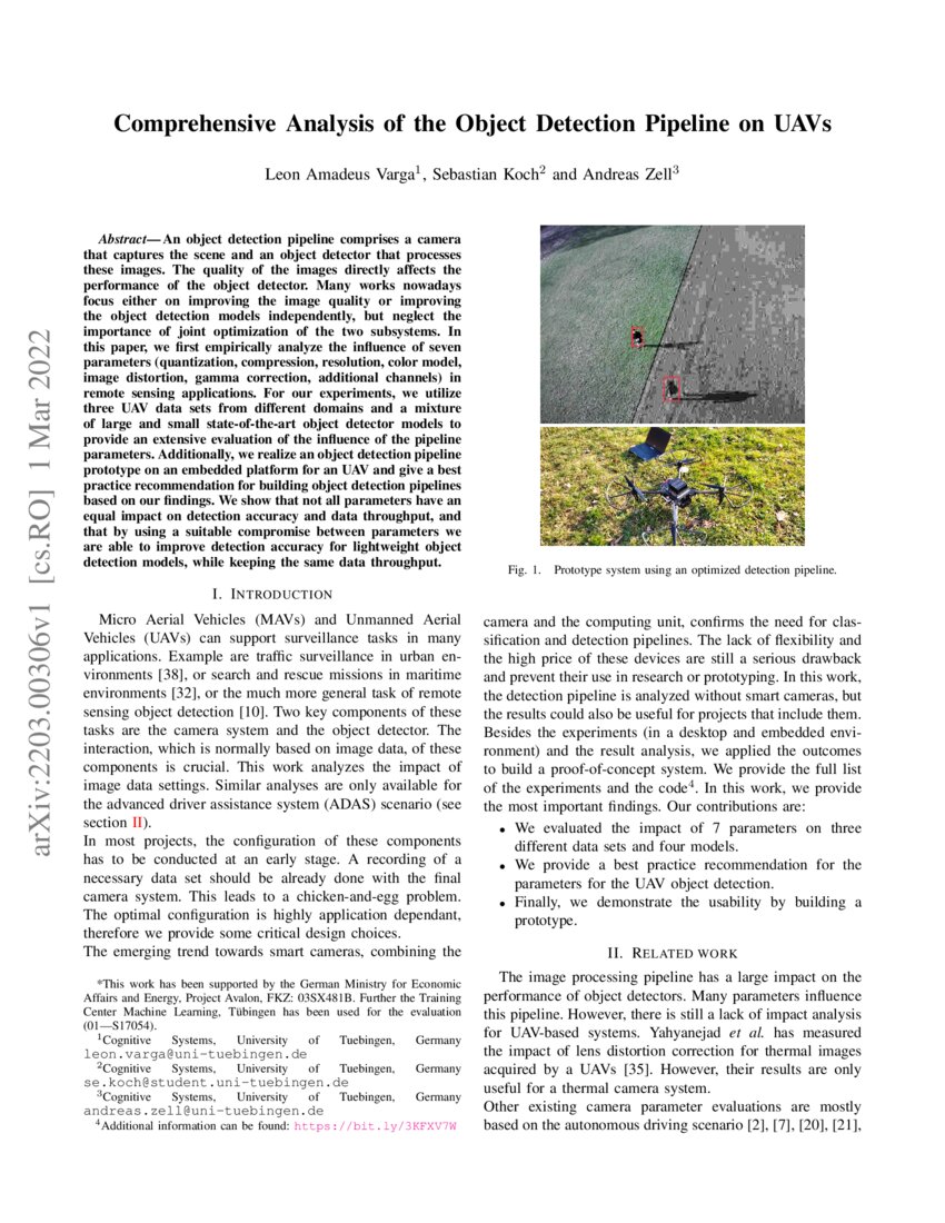 Comprehensive Analysis of the Object Detection Pipeline on UAVs | DeepAI