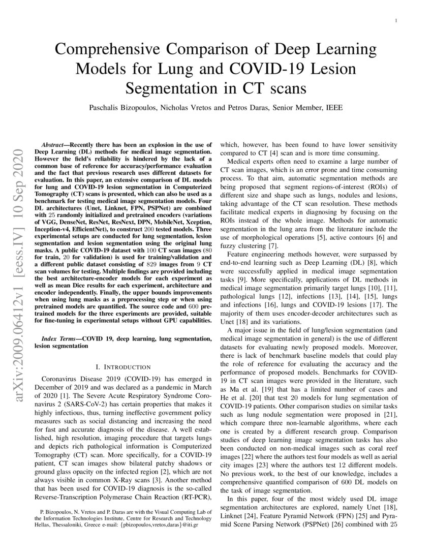 Comprehensive Comparison of Deep Learning Models for Lung and COVID-19 ...