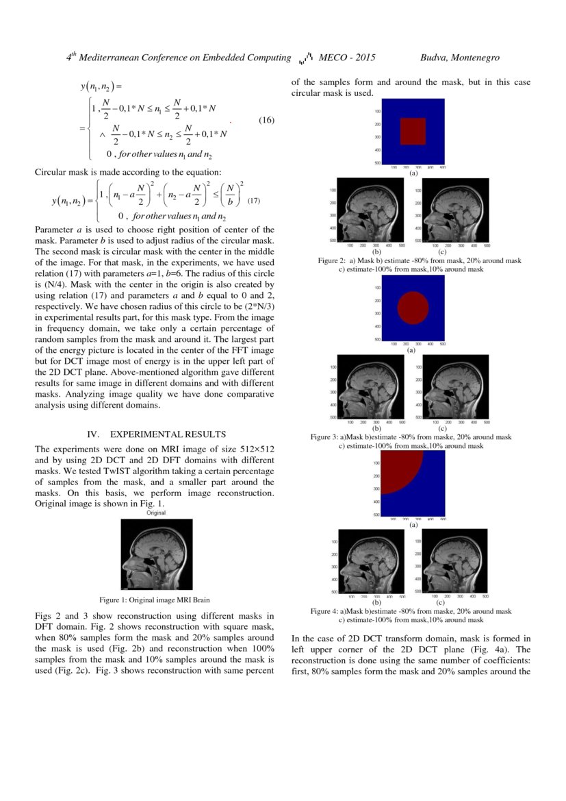 Compressed sensing MRI using masked DCT and DFT measurements | DeepAI