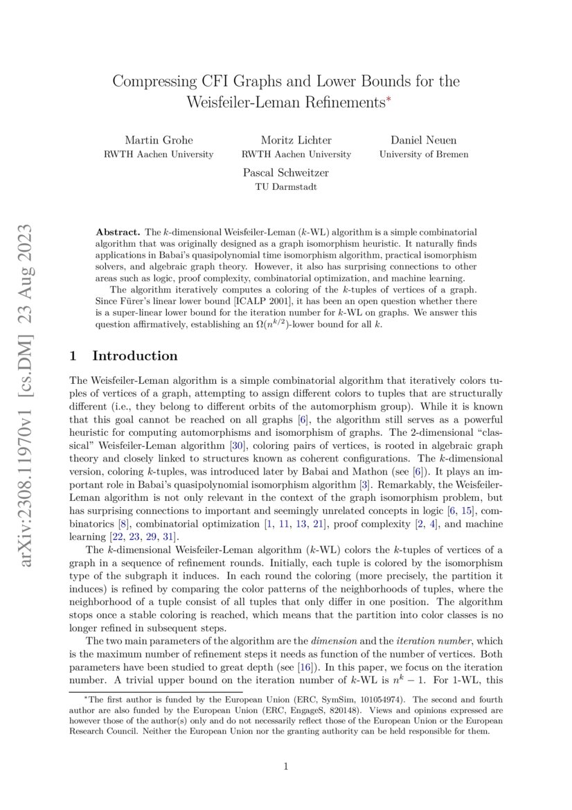 Compressing CFI Graphs and Lower Bounds for the Weisfeiler-Leman ...