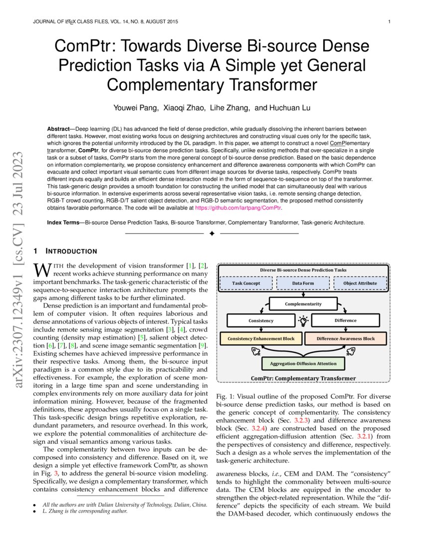 Comptr Towards Diverse Bi Source Dense Prediction Tasks Via A Simple