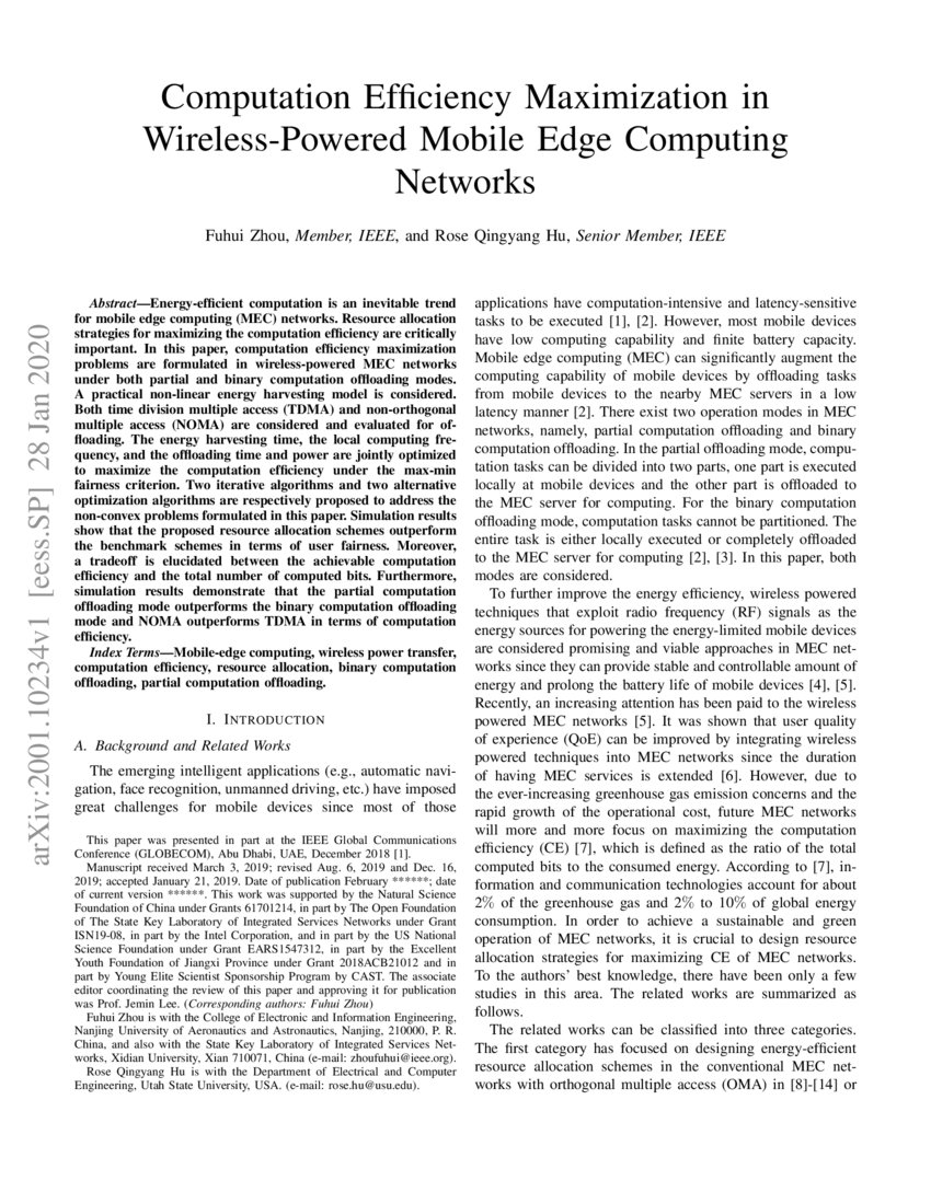 Computation Efficiency Maximization In Wireless Powered Mobile Edge Computing Networks Deepai