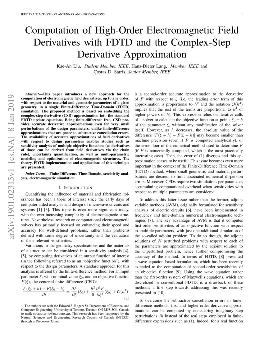 Computation of High-Order Electromagnetic Field Derivatives with FDTD ...