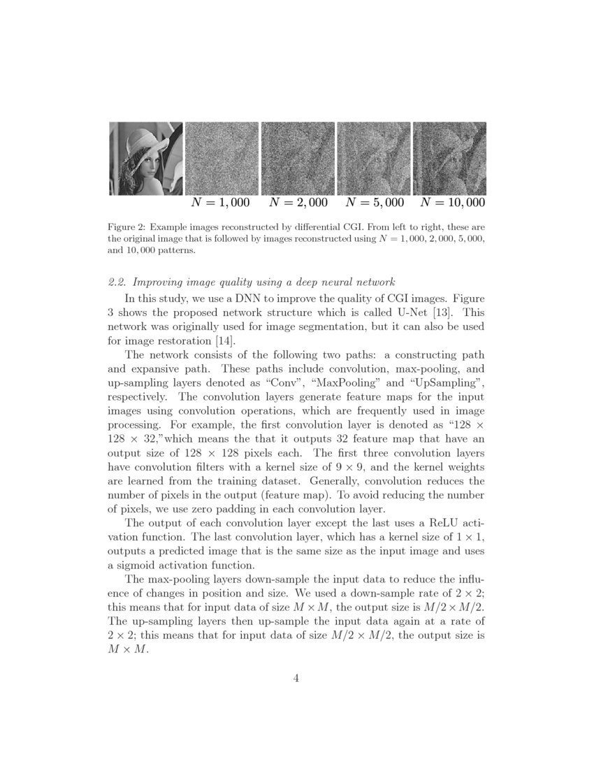 Computational ghost imaging using deep learning | DeepAI