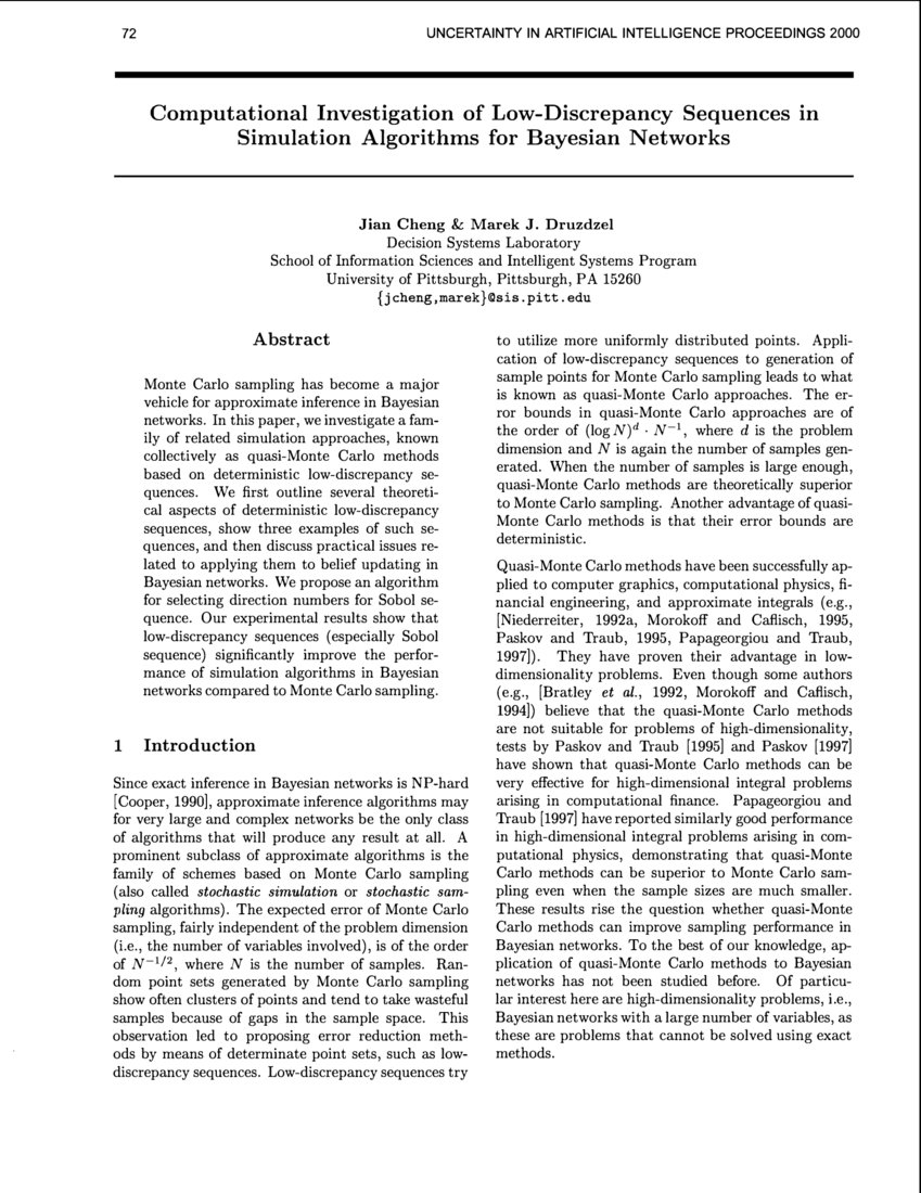 Computational Investigation of Low-Discrepancy Sequences in Simulation Algorithms for Bayesian ...