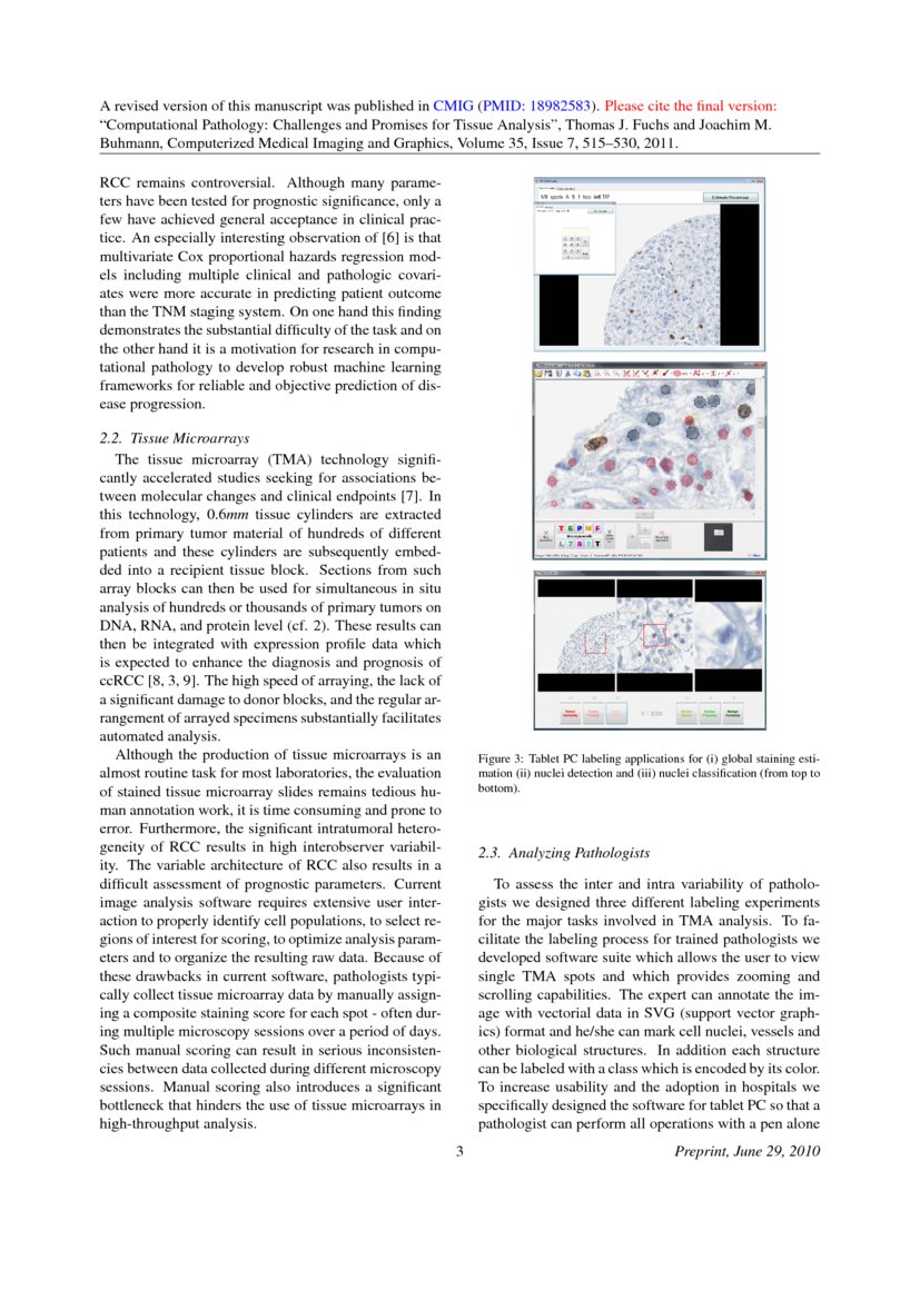 Computational Pathology Challenges And Promises For Tissue Analysis
