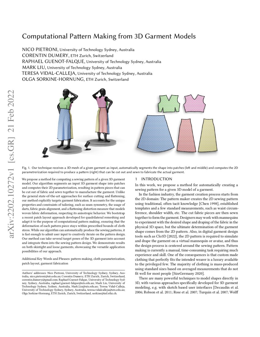 Computational Pattern Making from 3D Garment Models | DeepAI
