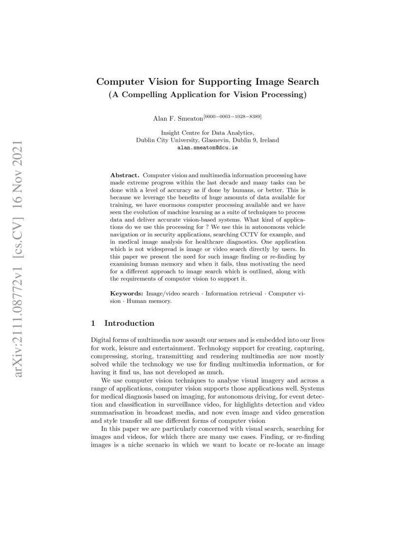 Computer Vision for Supporting Image Search | DeepAI
