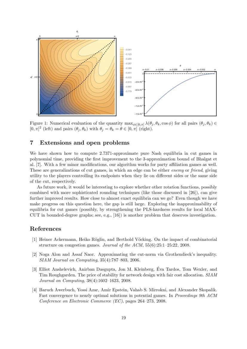 Computing Better Approximate Pure Nash Equilibria In Cut Games Via Semidefinite Programming Deepai
