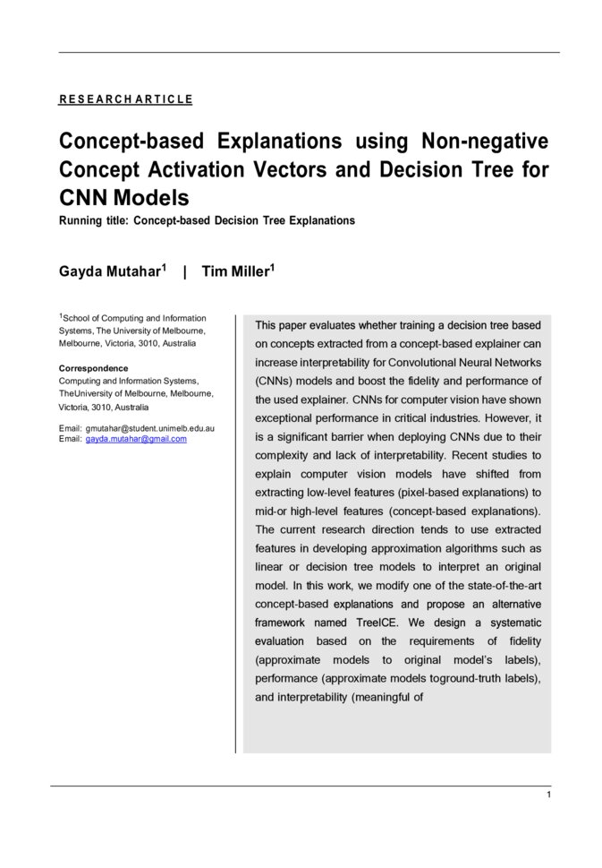 Concept Based Explanations Using Non Negative Concept Activation