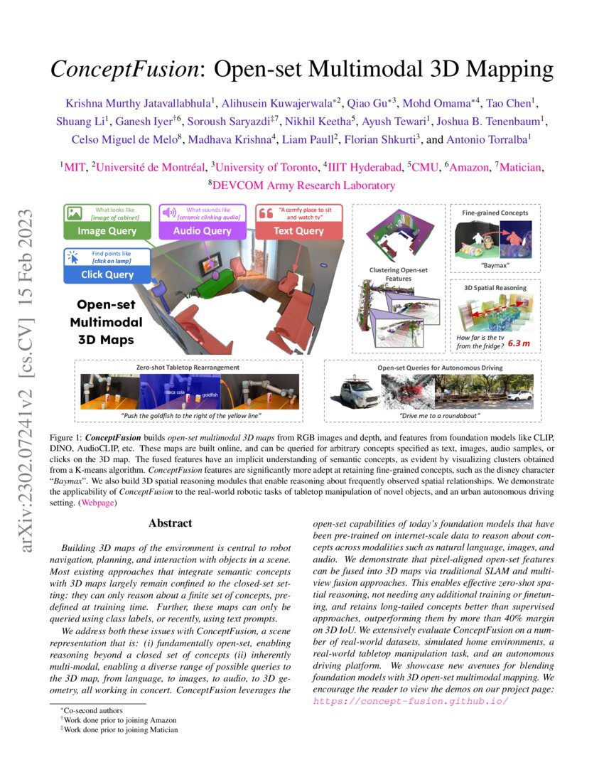 ConceptFusion: Open-set Multimodal 3D Mapping | DeepAI