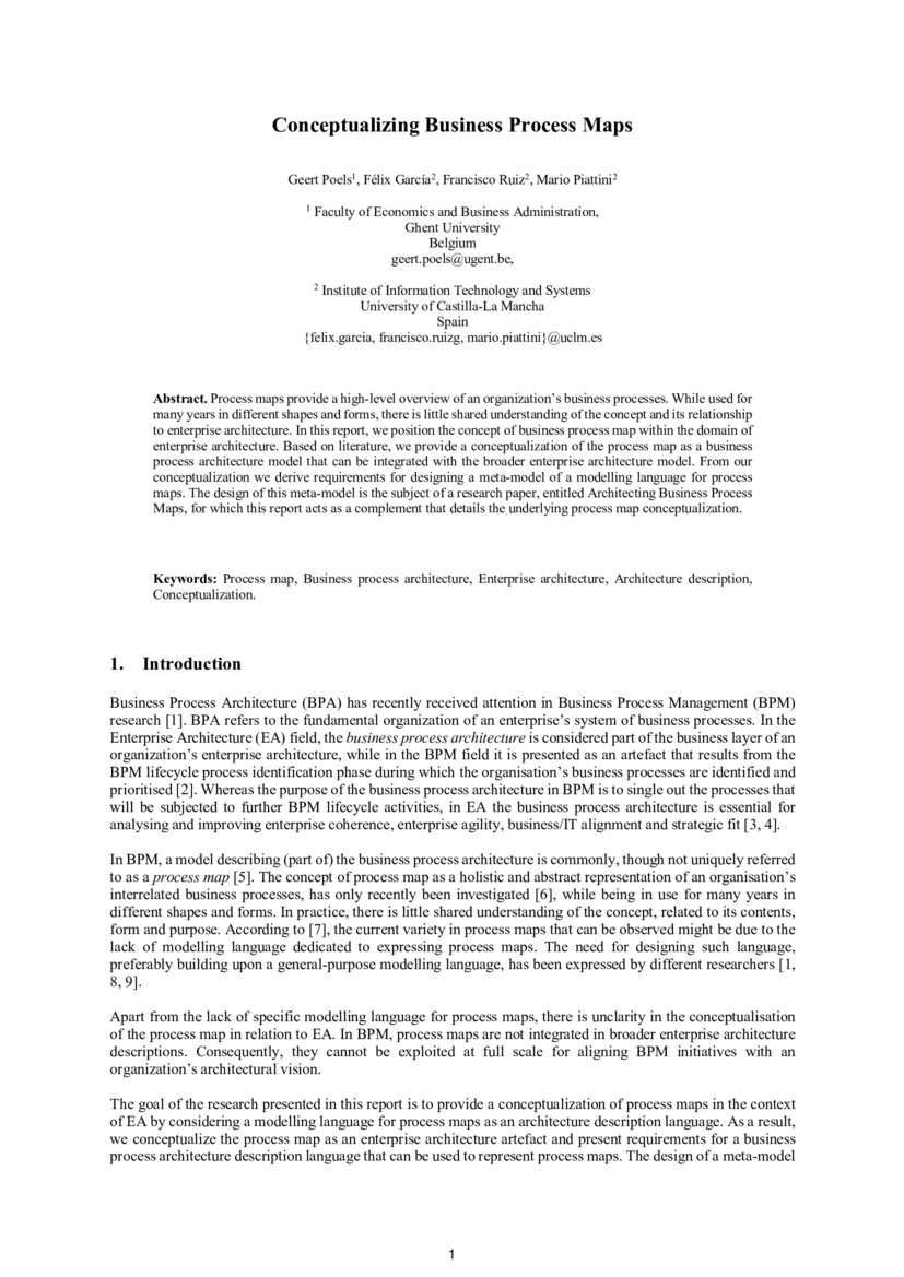 Conceptualizing Business Process Maps | DeepAI
