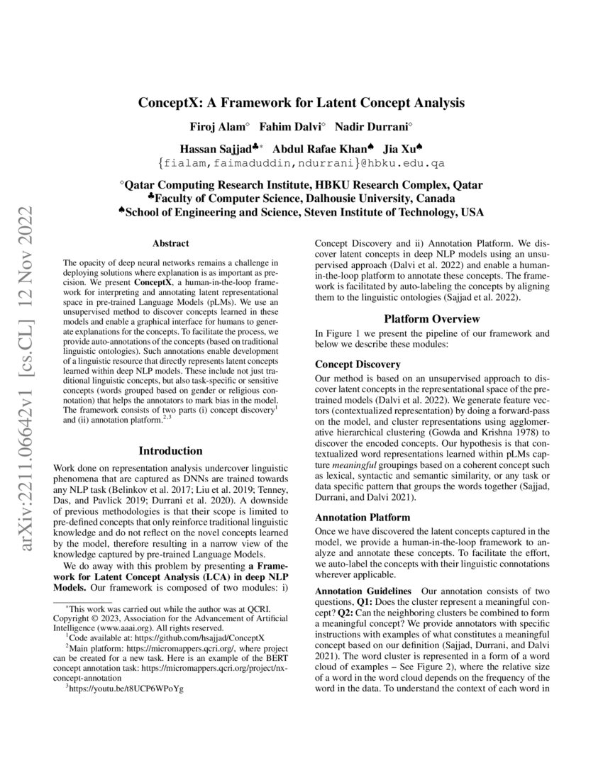 ConceptX: A Framework for Latent Concept Analysis | DeepAI