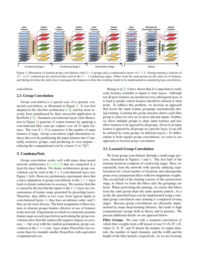 CondenseNet: An Efficient DenseNet using Learned Group Convolutions | DeepAI