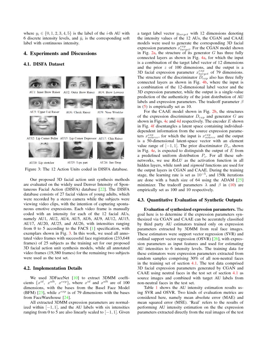 Conditional Adversarial Synthesis of 3D Facial Action Units | DeepAI