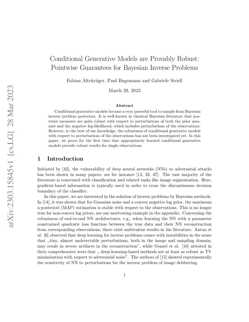 Conditional Generative Models Are Provably Robust Pointwise Guarantees For Bayesian Inverse