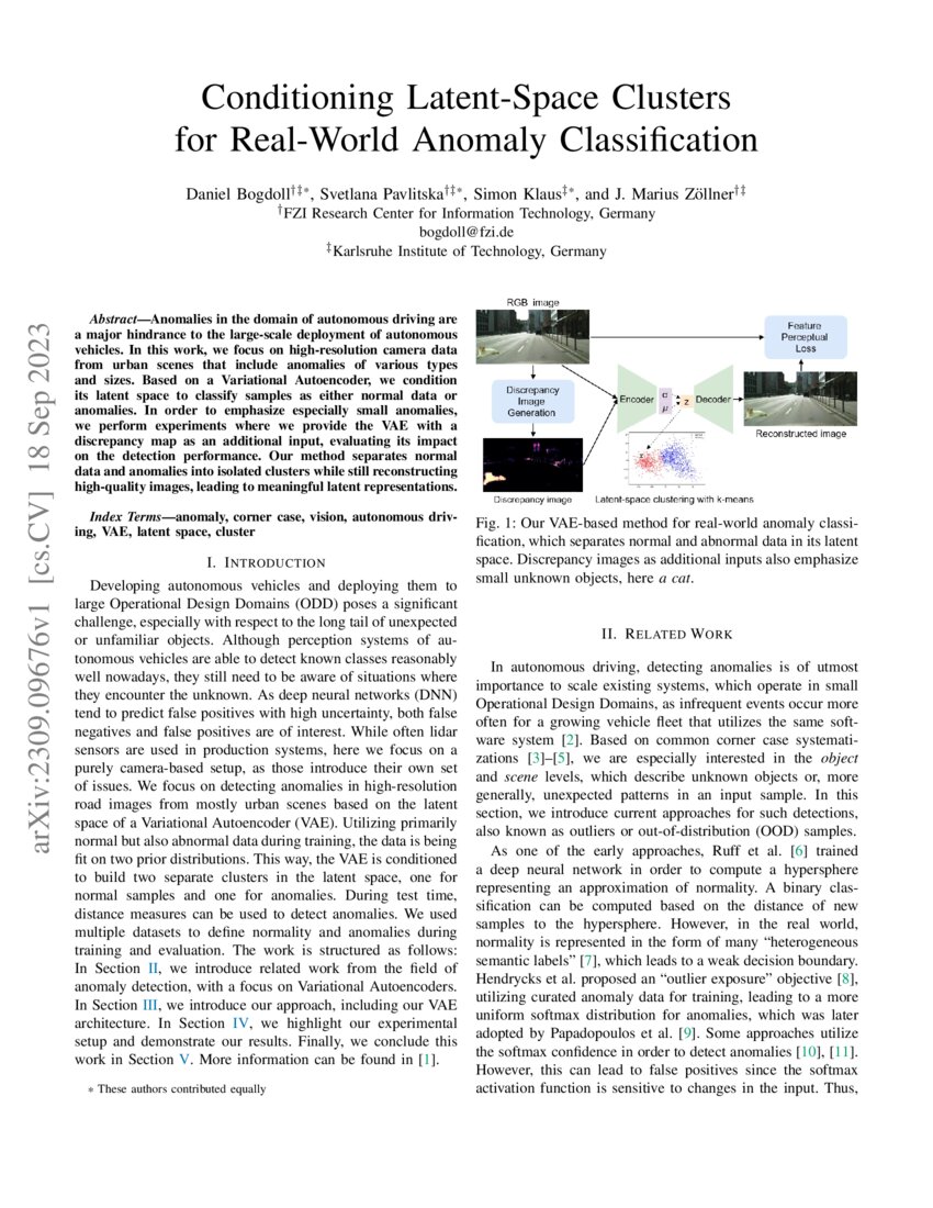 Conditioning Latent-Space Clusters for Real-World Anomaly ... Conditioning Latent-Space Clusters for Real-World Anomaly ...