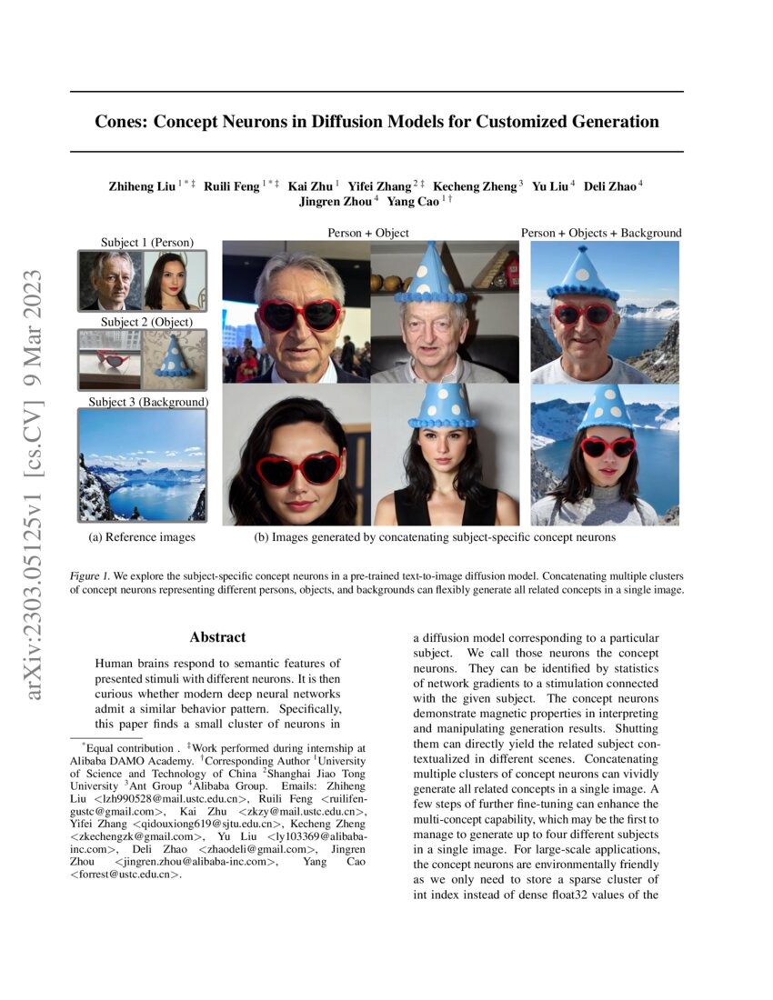 Cones: Concept Neurons in Diffusion Models for Customized Generation ...