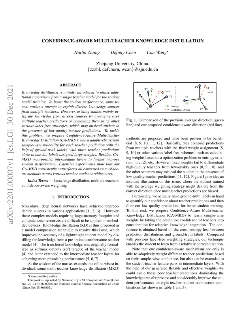 Confidence-Aware Multi-Teacher Knowledge Distillation | DeepAI