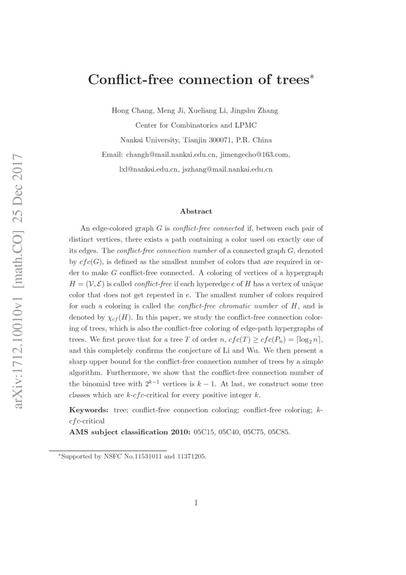 Conflict-free connection of trees | DeepAI