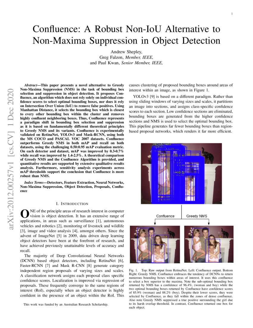 Confluence: A Robust Non-IoU Alternative to Non-Maxima Suppression in Object Detection | DeepAI