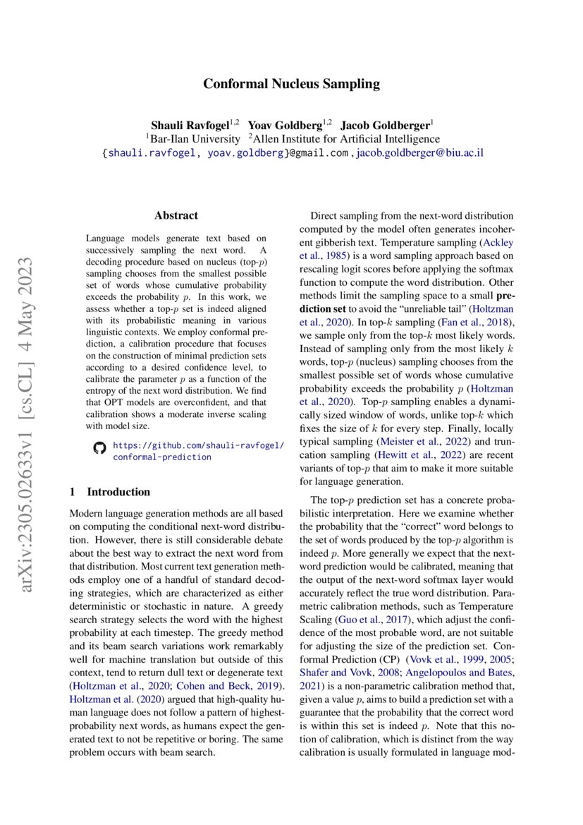 Conformal Nucleus Sampling | DeepAI