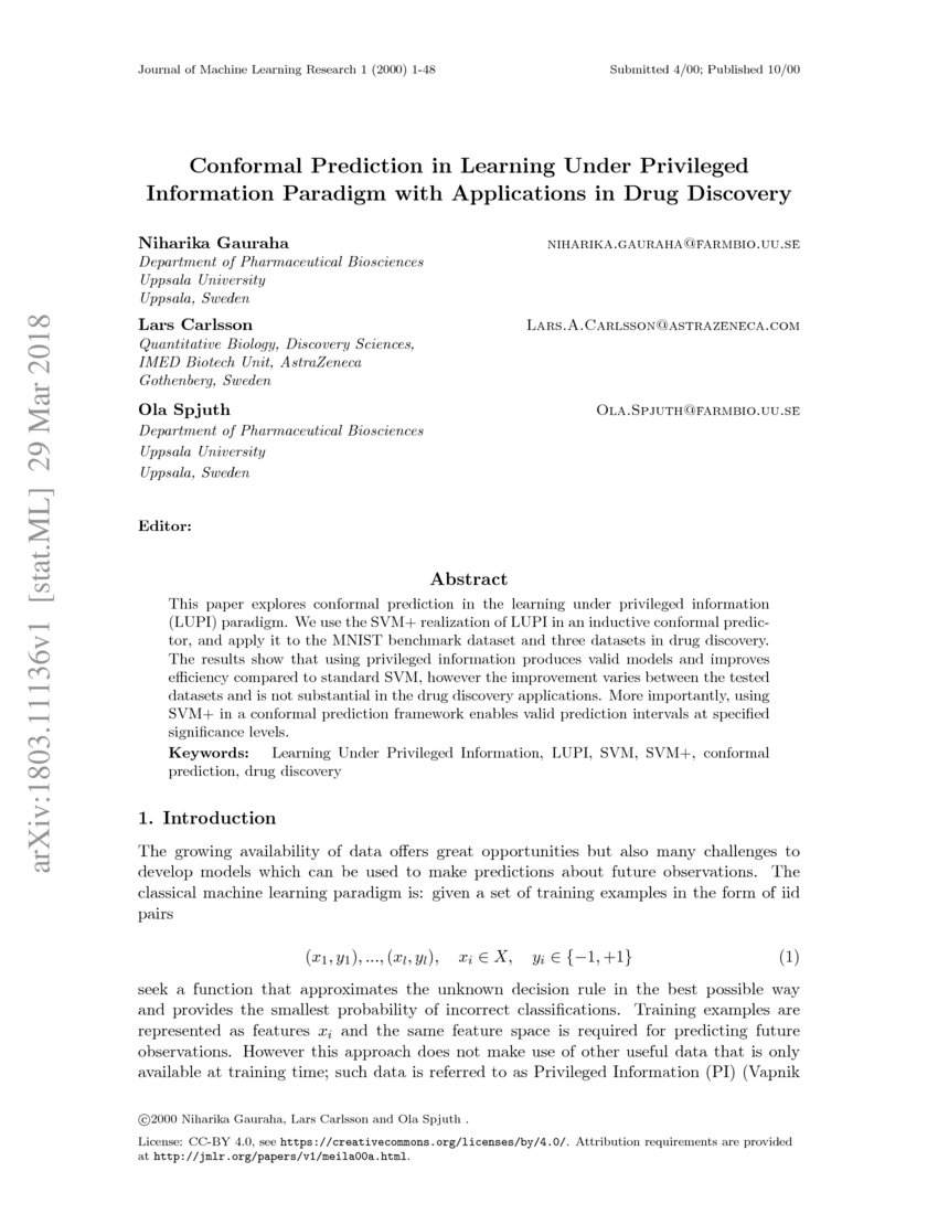 Conformal Prediction in Learning Under Privileged Information Paradigm ...