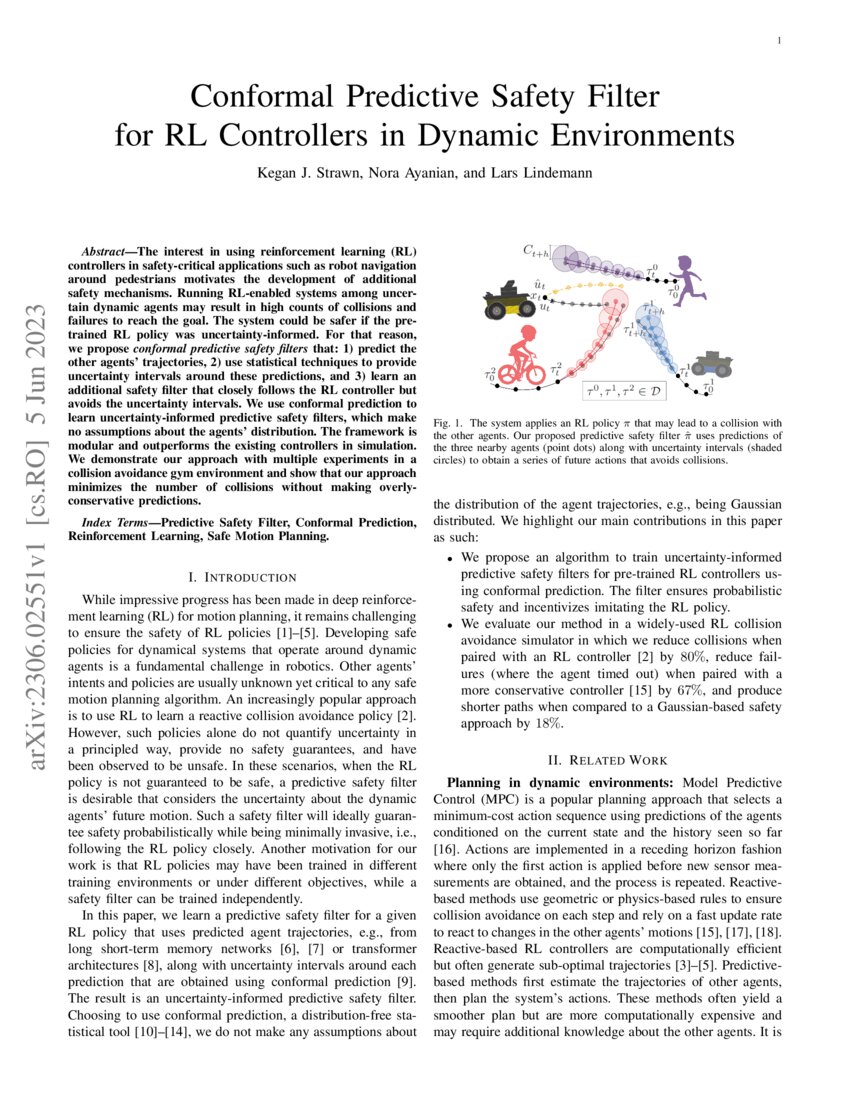 Conformal Predictive Safety Filter for RL Controllers in Dynamic Environments | DeepAI