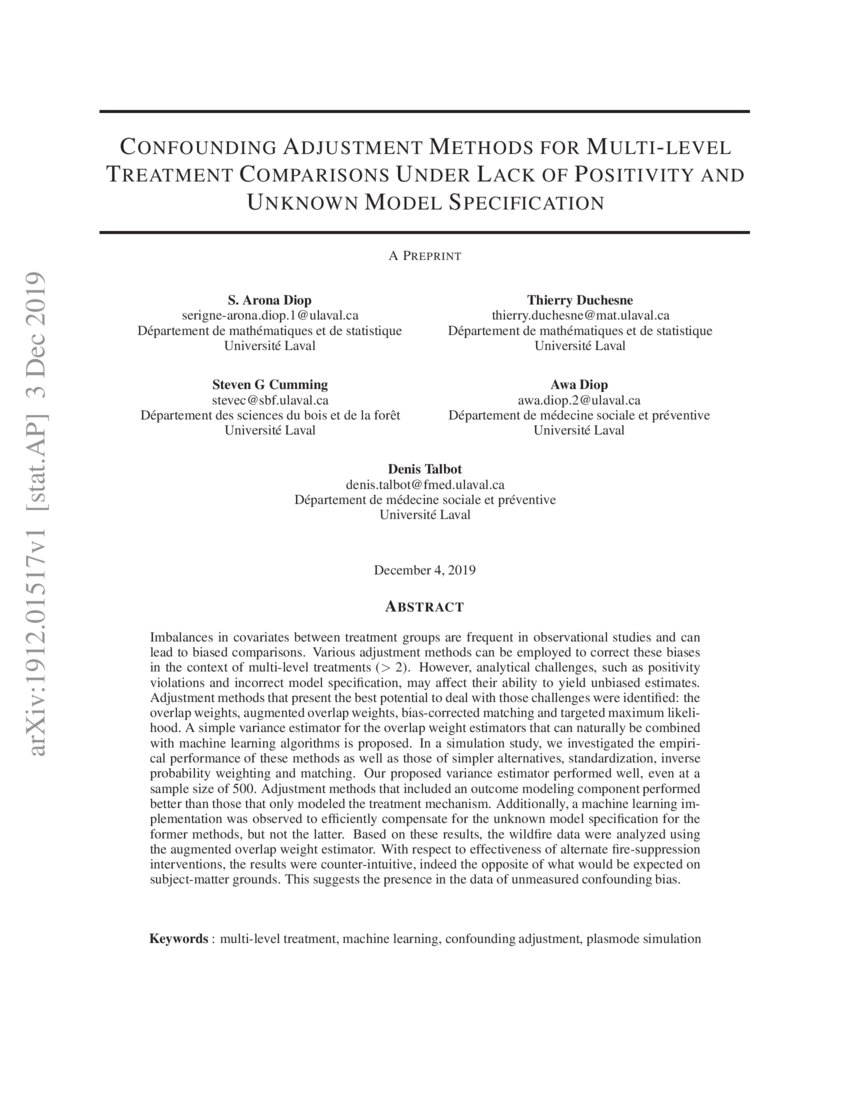 Confounding Adjustment Methods For Multi Level Treatment Comparisons