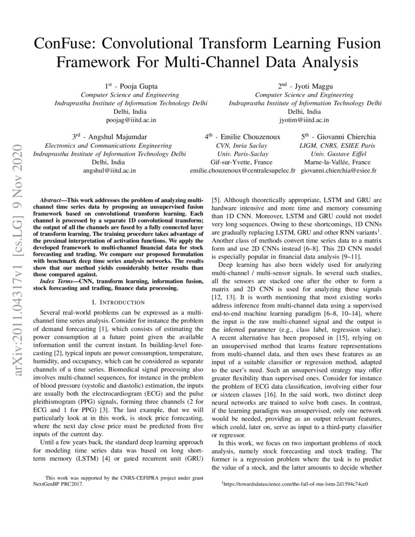 ConFuse: Convolutional Transform Learning Fusion Framework For Multi-Channel Data Analysis | DeepAI