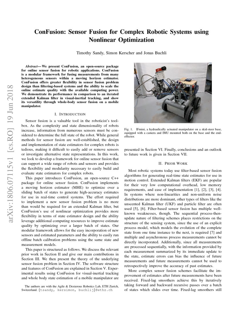 ConFusion: Sensor Fusion for Complex Robotic Systems using Nonlinear ...