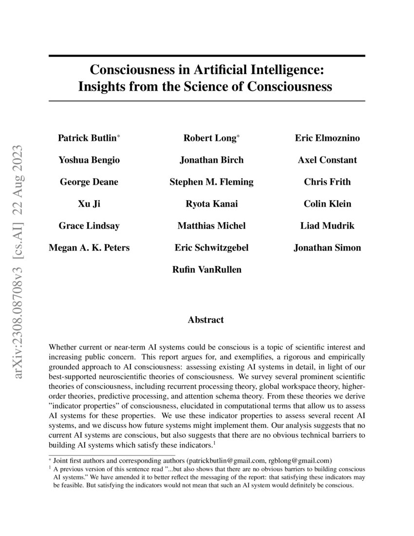 Consciousness in Artificial Intelligence: Insights from the Science of ...