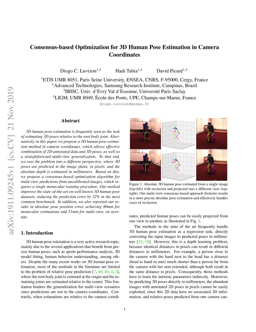 Consensus-based Optimization for 3D Human Pose Estimation in Camera ...
