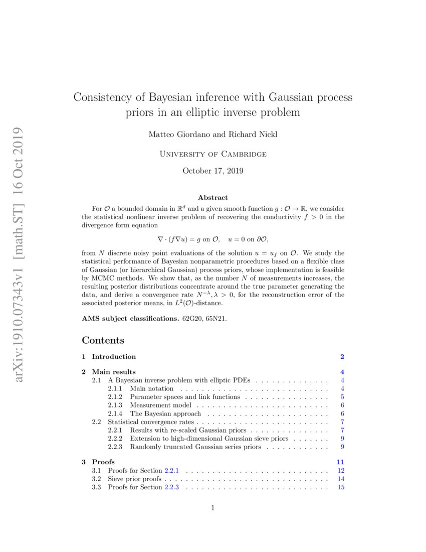 Consistency Of Bayesian Inference With Gaussian Process Priors In An Elliptic Inverse Problem