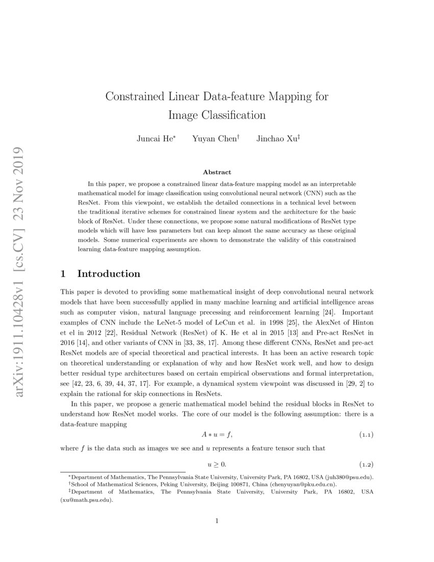 Constrained Linear Data-feature Mapping for Image Classification | DeepAI