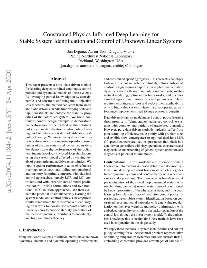 Constrained Physics-Informed Deep Learning for Stable System ...