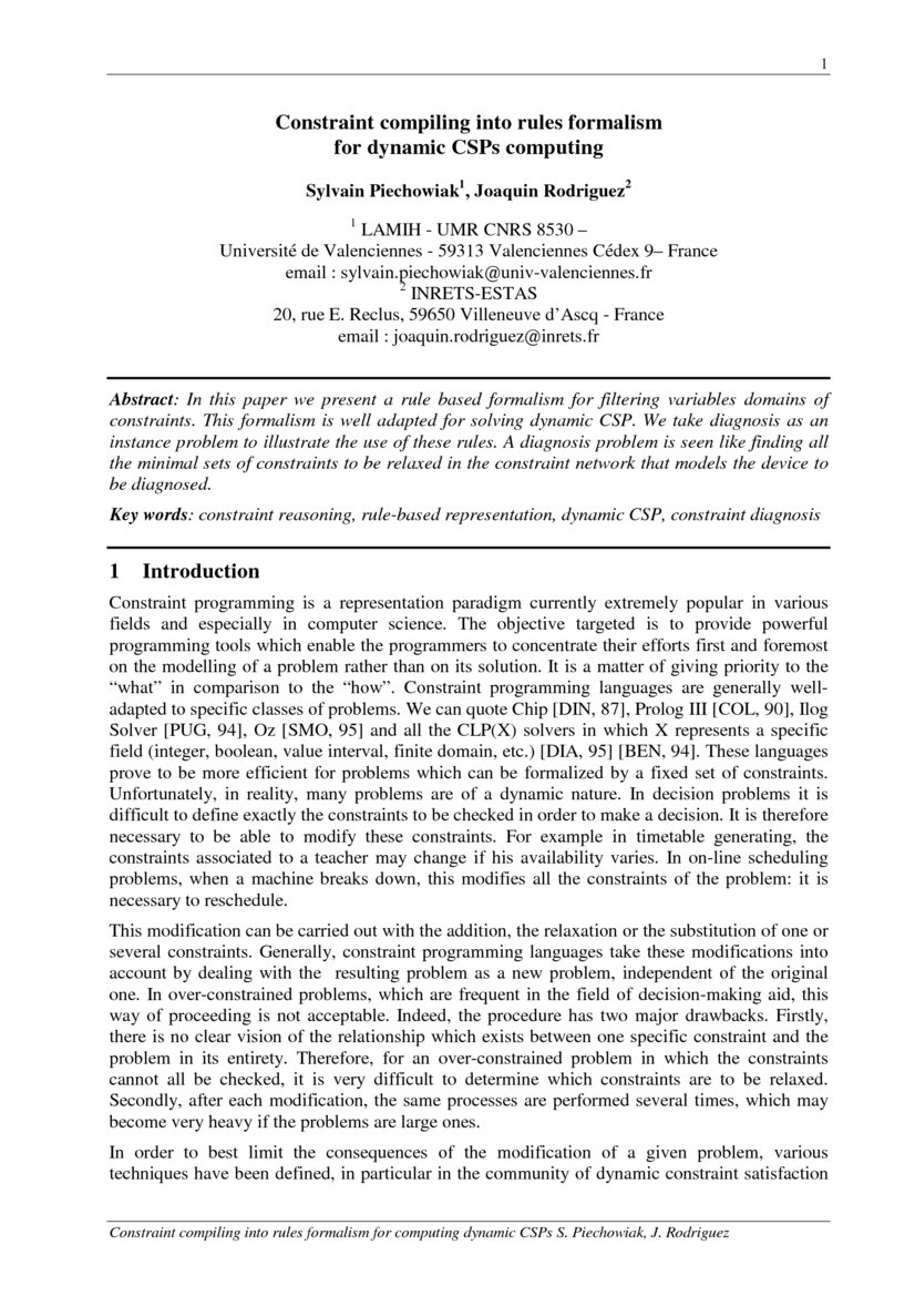 Constraint Compiling Into Rules Formalism Constraint Compiling Into Rules Formalism For Dynamic